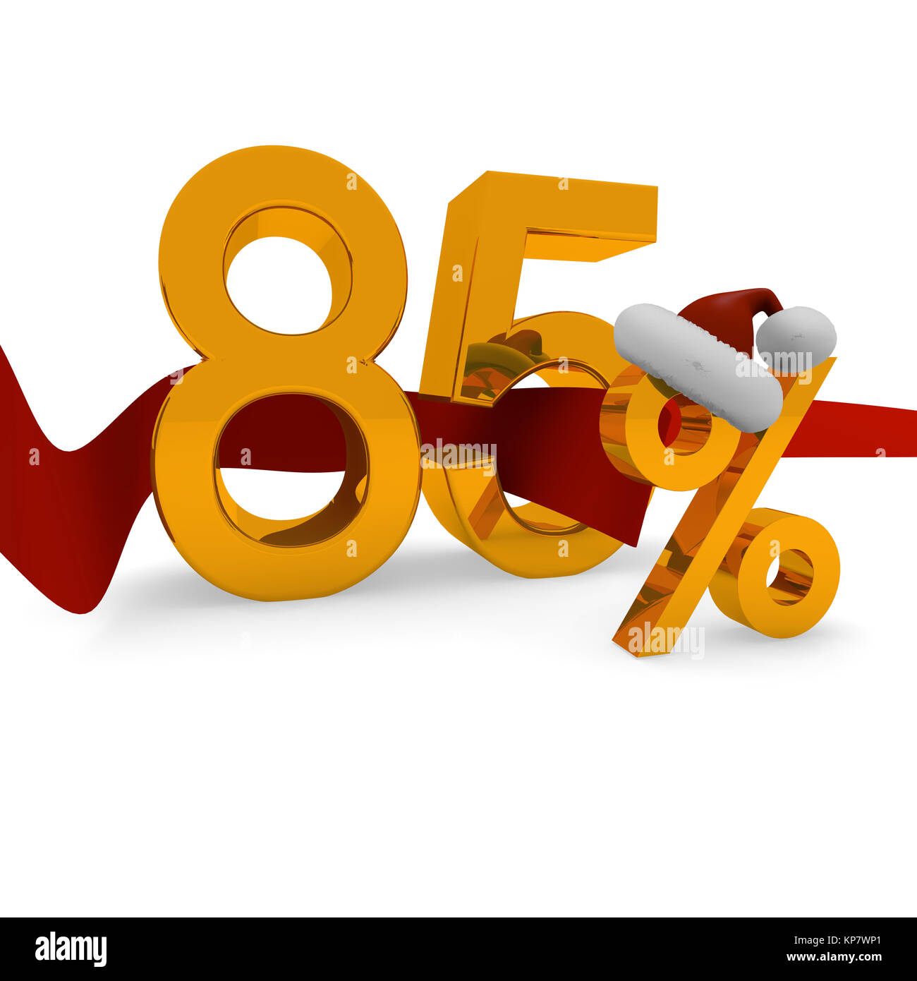 85 percent Christmas discount with a red ribbon Stock Photo - Alamy