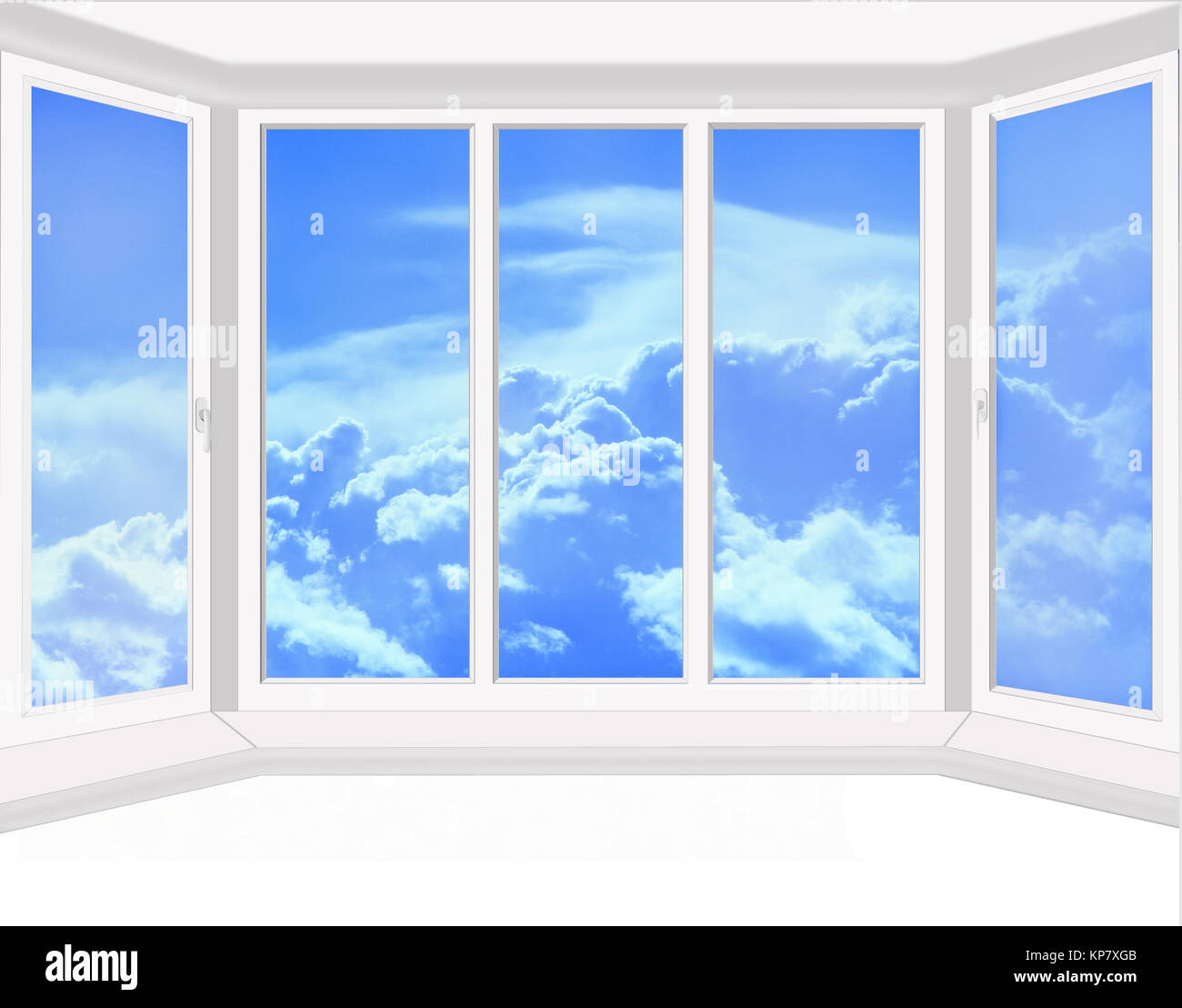 plastic windows overlooking the heaven isolated Stock Photo - Alamy