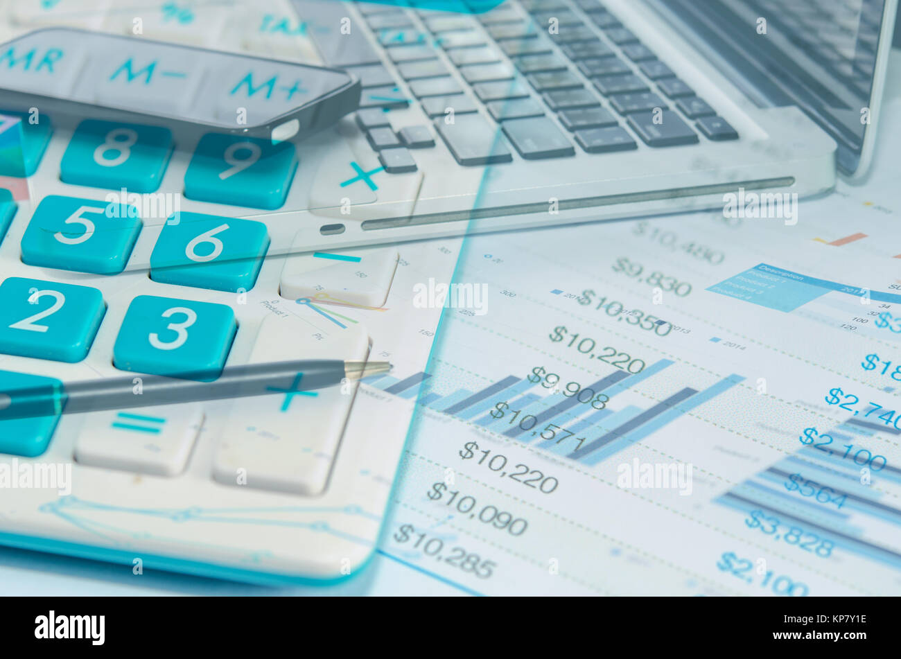 Calculators and Financial Statements.business Concept Stock Photo - Alamy