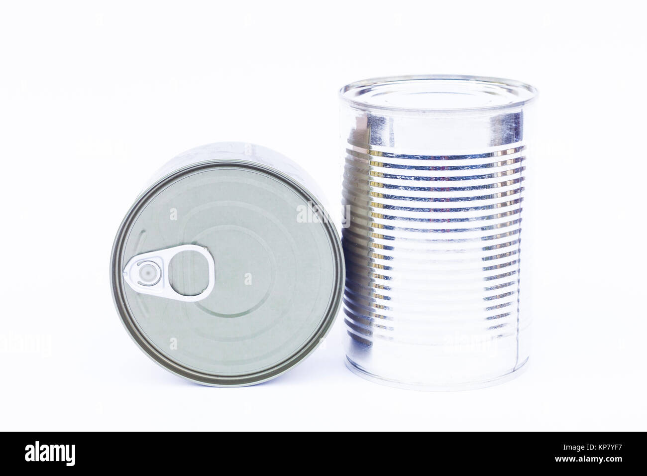 Close-up tin can isolated on white background Stock Photo - Alamy