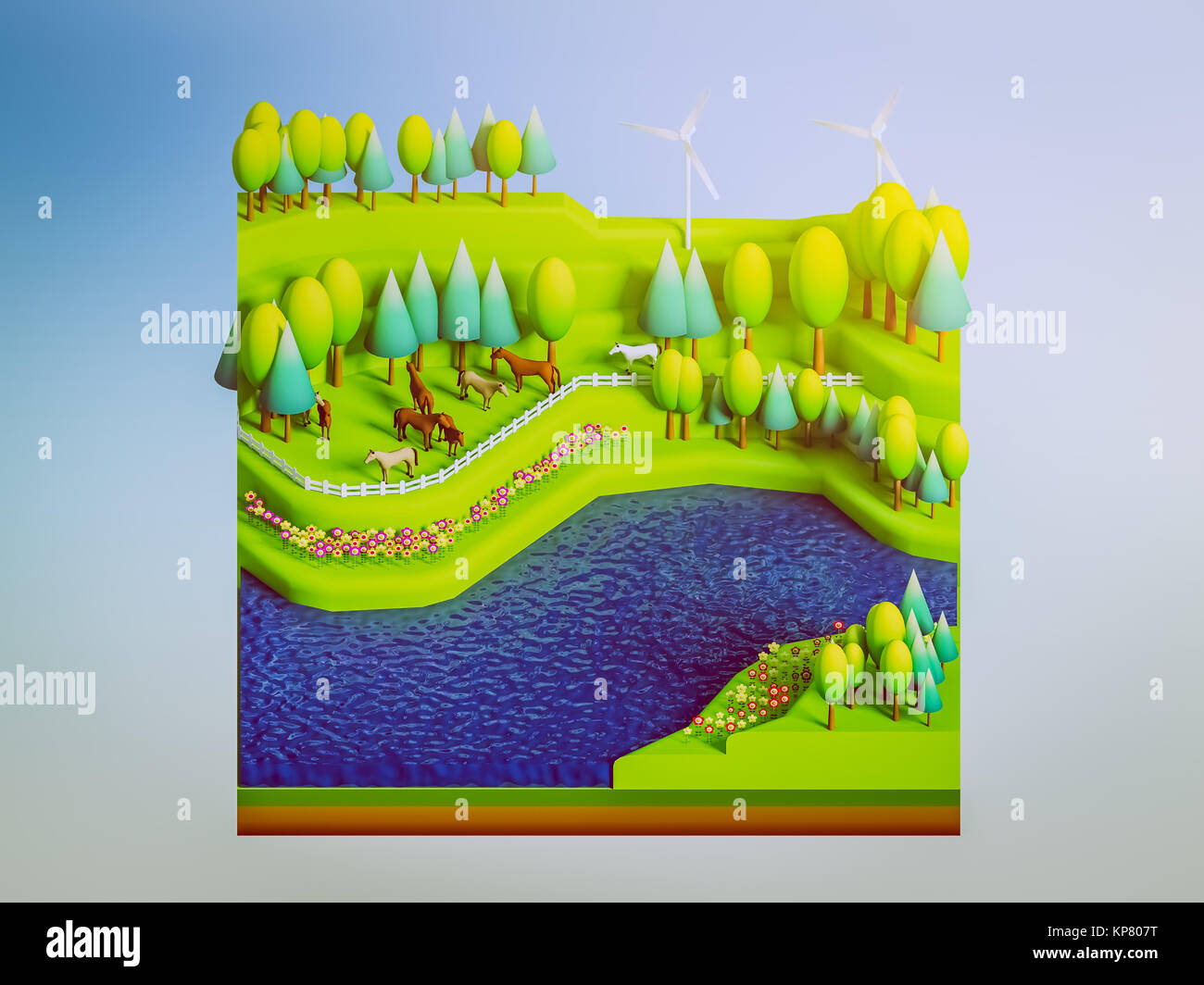 green earth concept in isometric view Stock Photo - Alamy