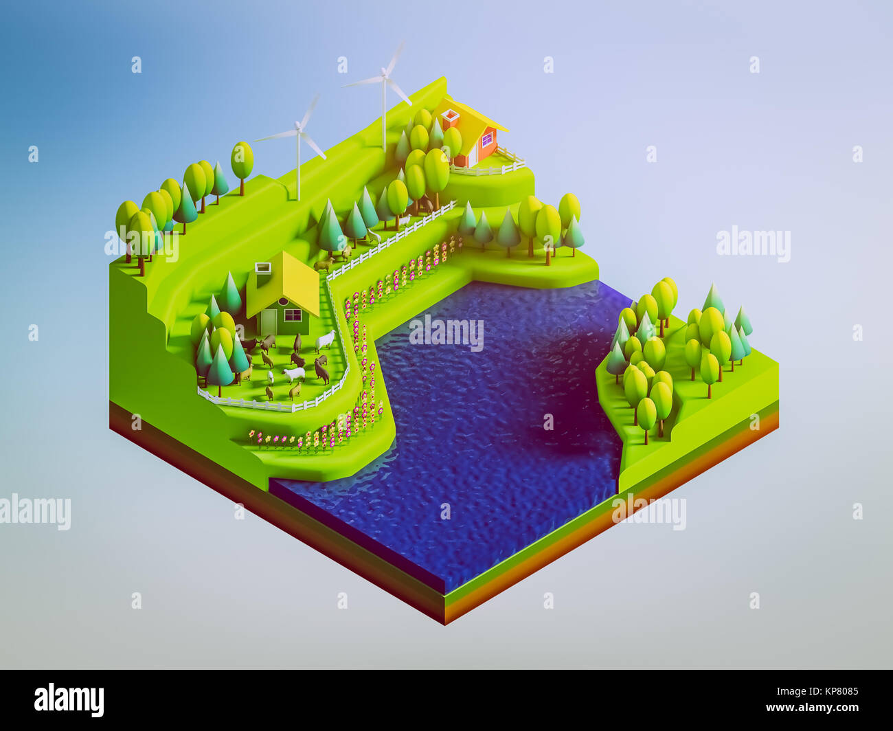 green earth concept in isometric view Stock Photo - Alamy