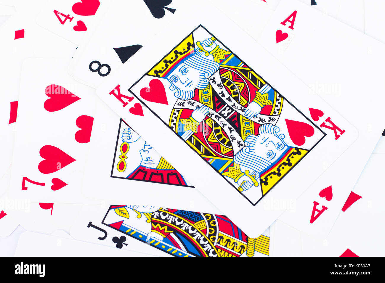 Close up playing cards background Stock Photo - Alamy