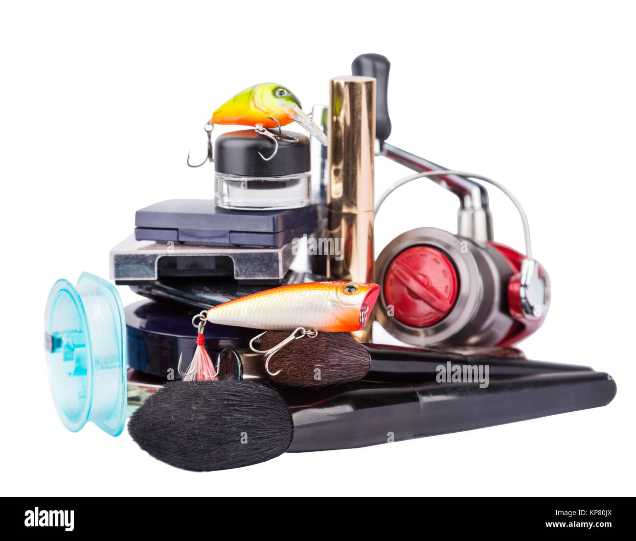 Fishing isolated woman Cut Out Stock Images & Pictures - Alamy