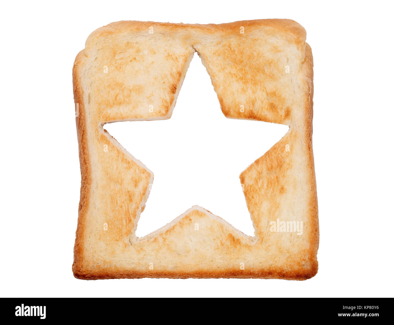 toasted slice of bread with hole star shape Stock Photo - Alamy