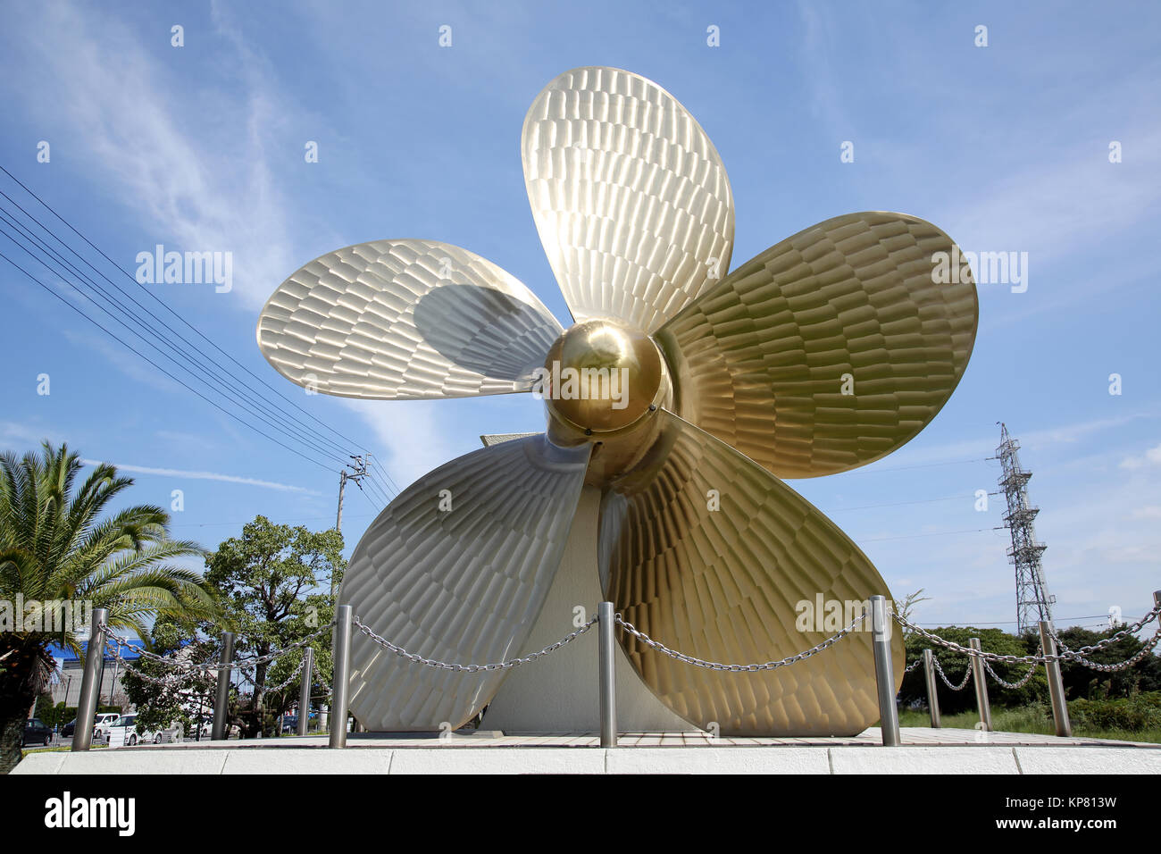 Brass ship screw against blue sky Stock Photo - Alamy