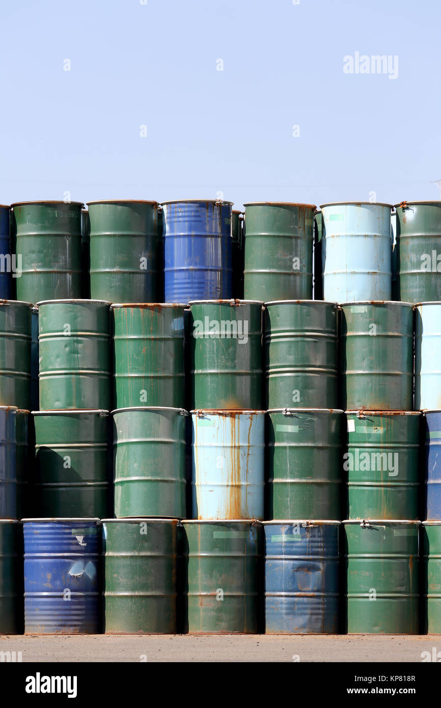 Oil drums stacked hi-res stock photography and images - Alamy