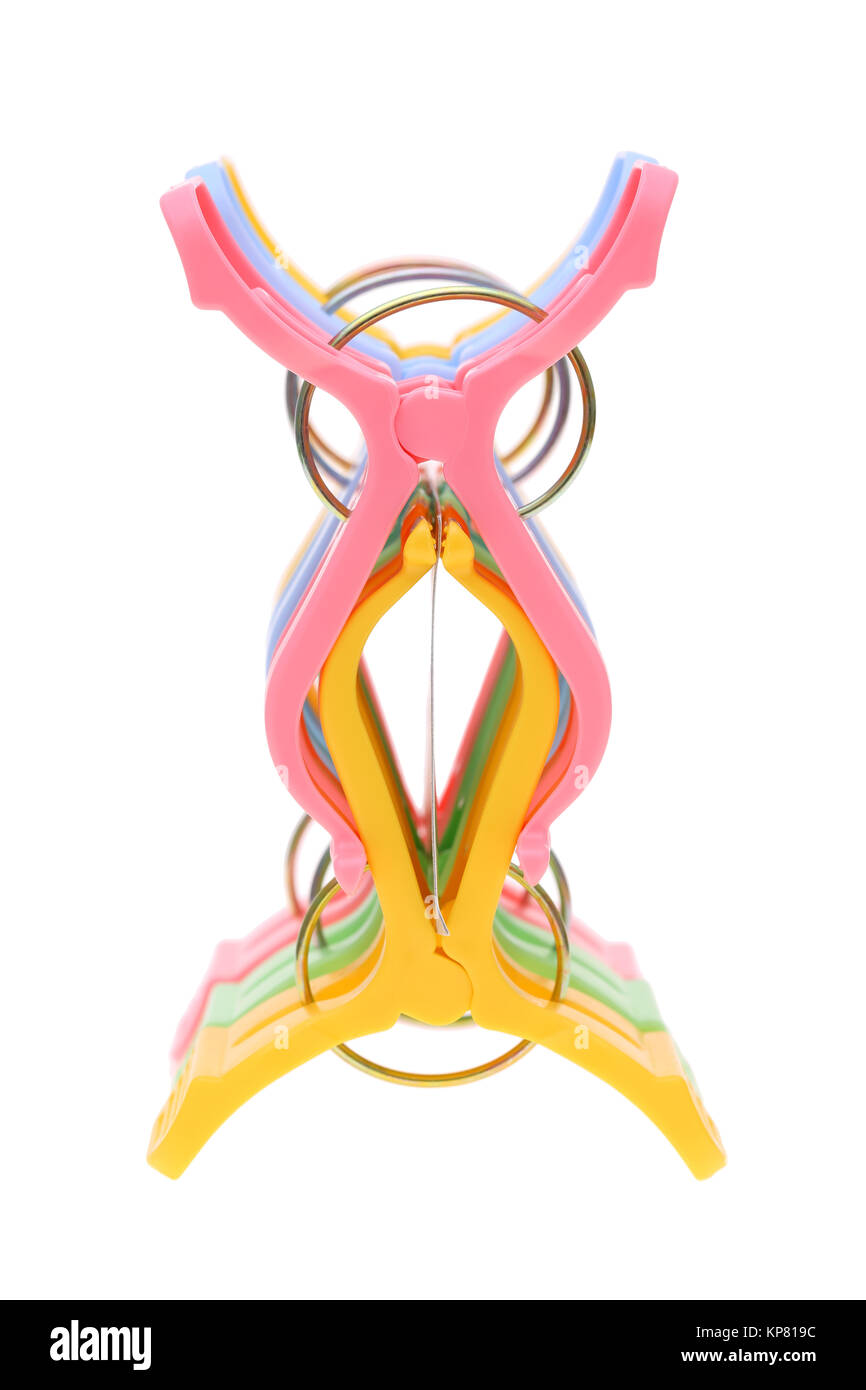 Colorful plastic clothespins Stock Photo - Alamy