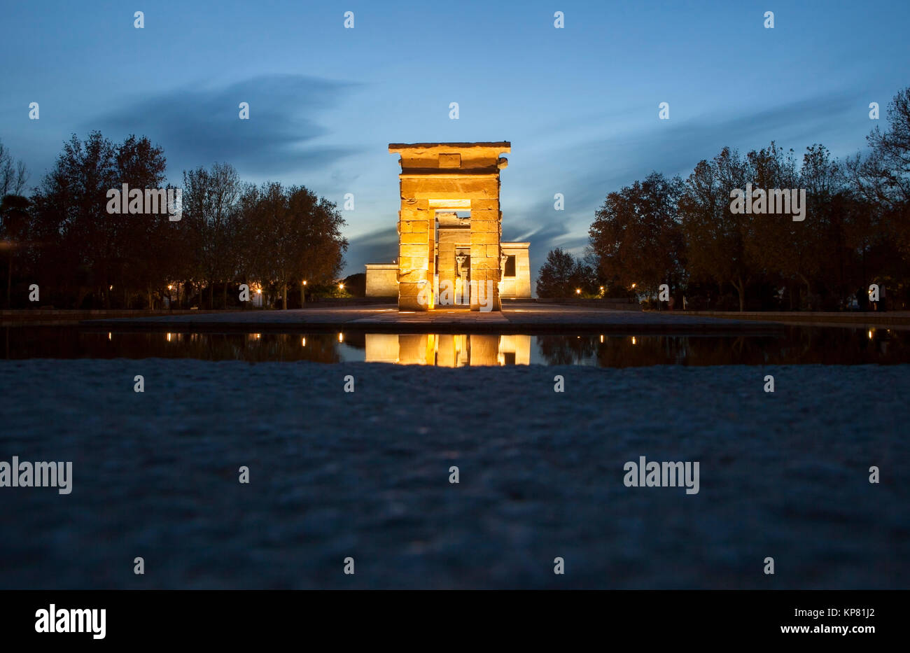 Temple of Debod at dusk Stock Photo - Alamy