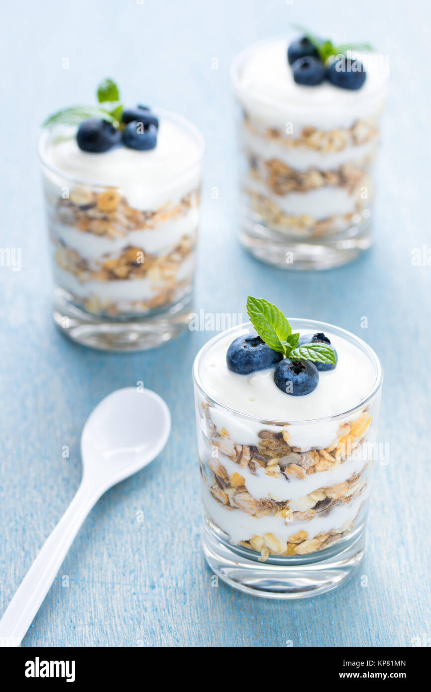 layered yogurt dessert Stock Photo - Alamy