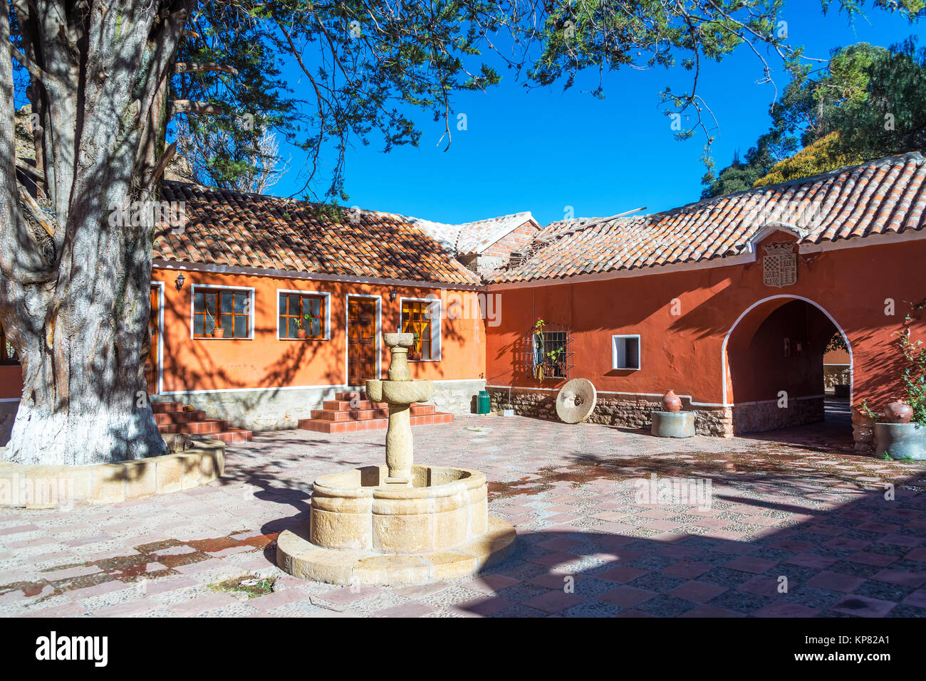 Beautiful Colonial Courtyard Stock Photo - Alamy