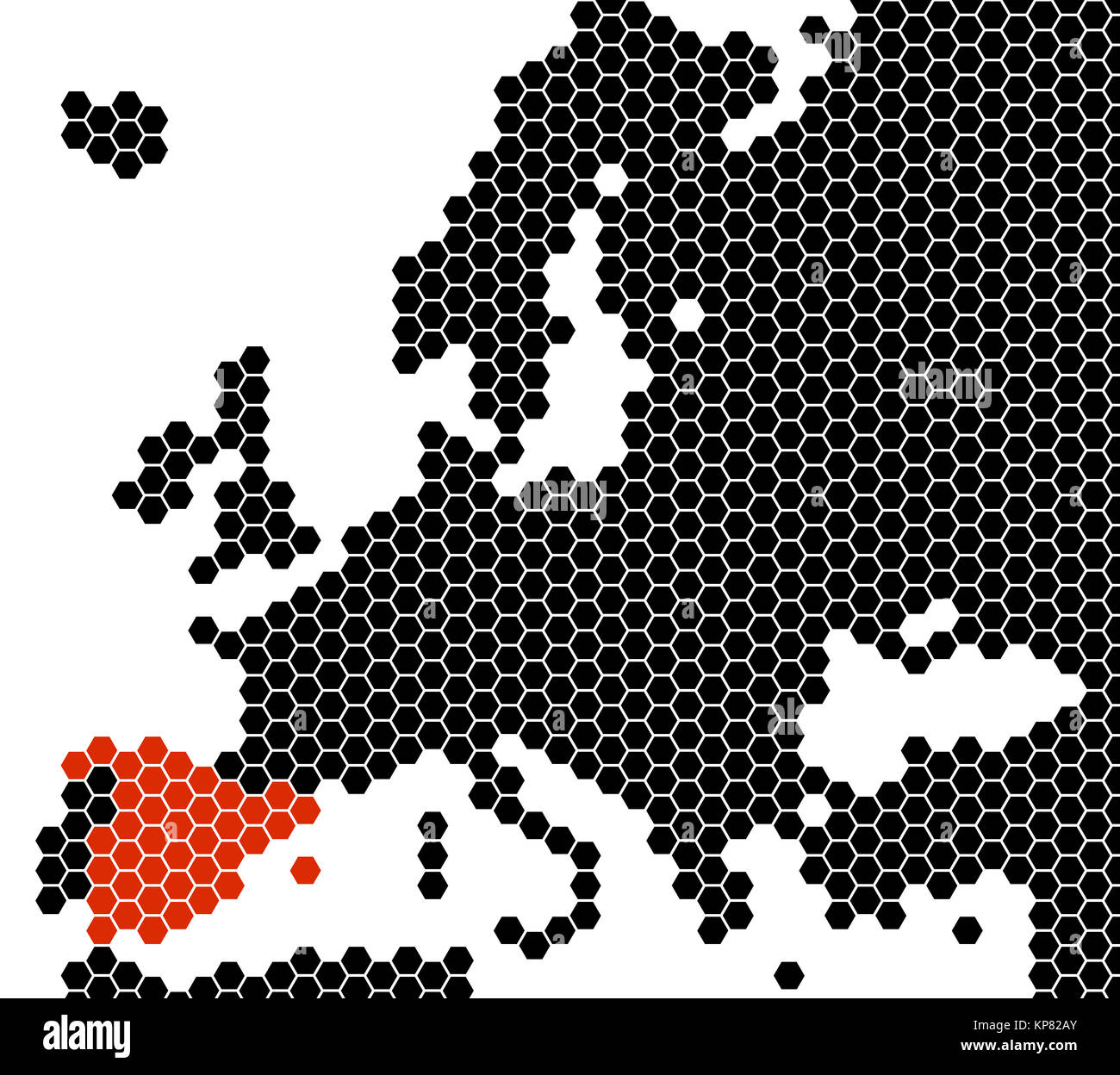 europe map hexagons - spain Stock Photo - Alamy