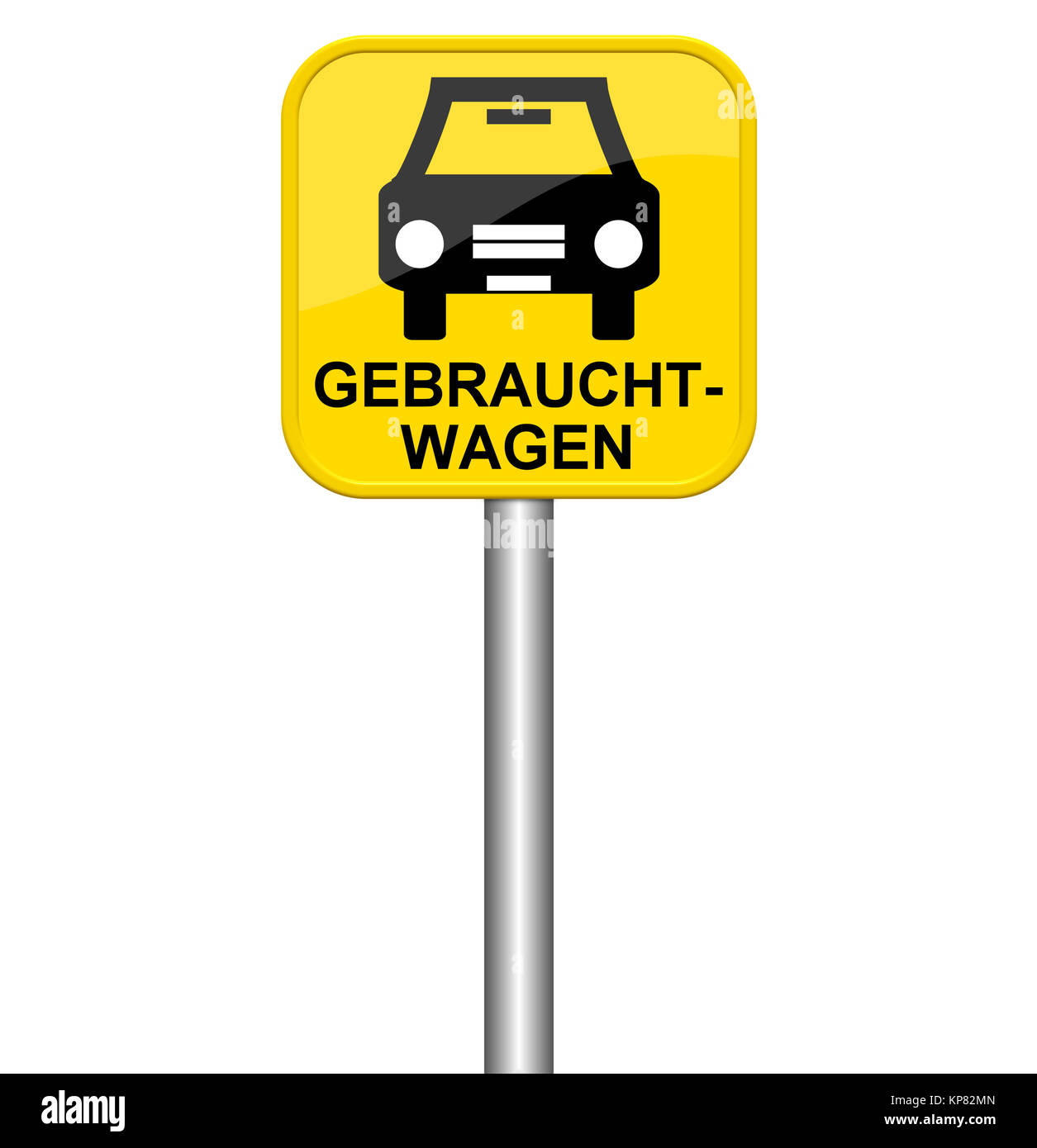 yellow sign showing cars Stock Photo - Alamy