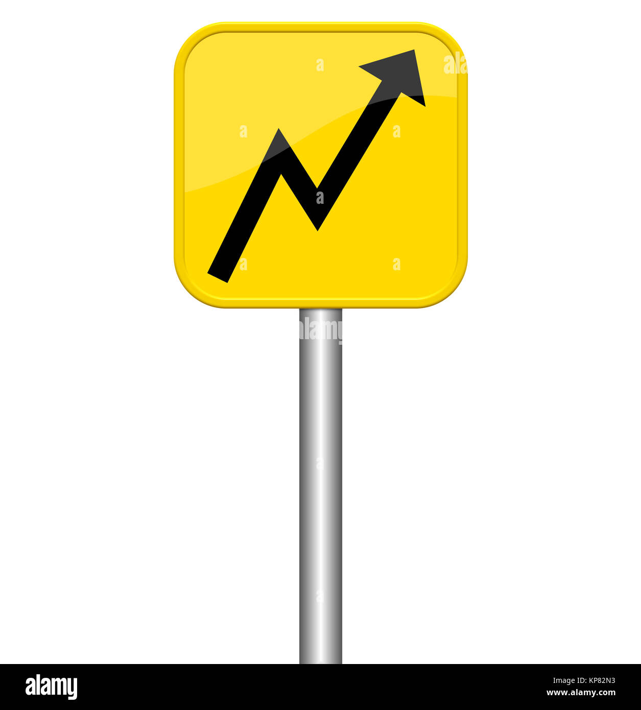 yellow sign - up arrow Stock Photo - Alamy