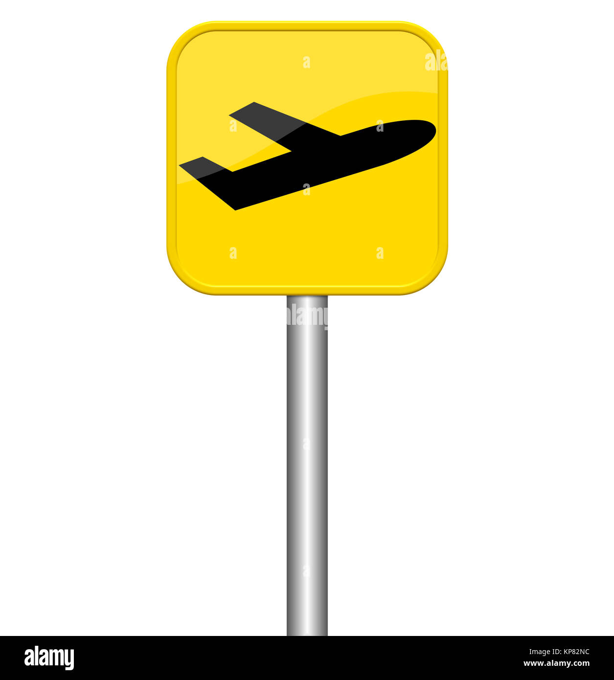yellow sign showing aircraft Stock Photo - Alamy