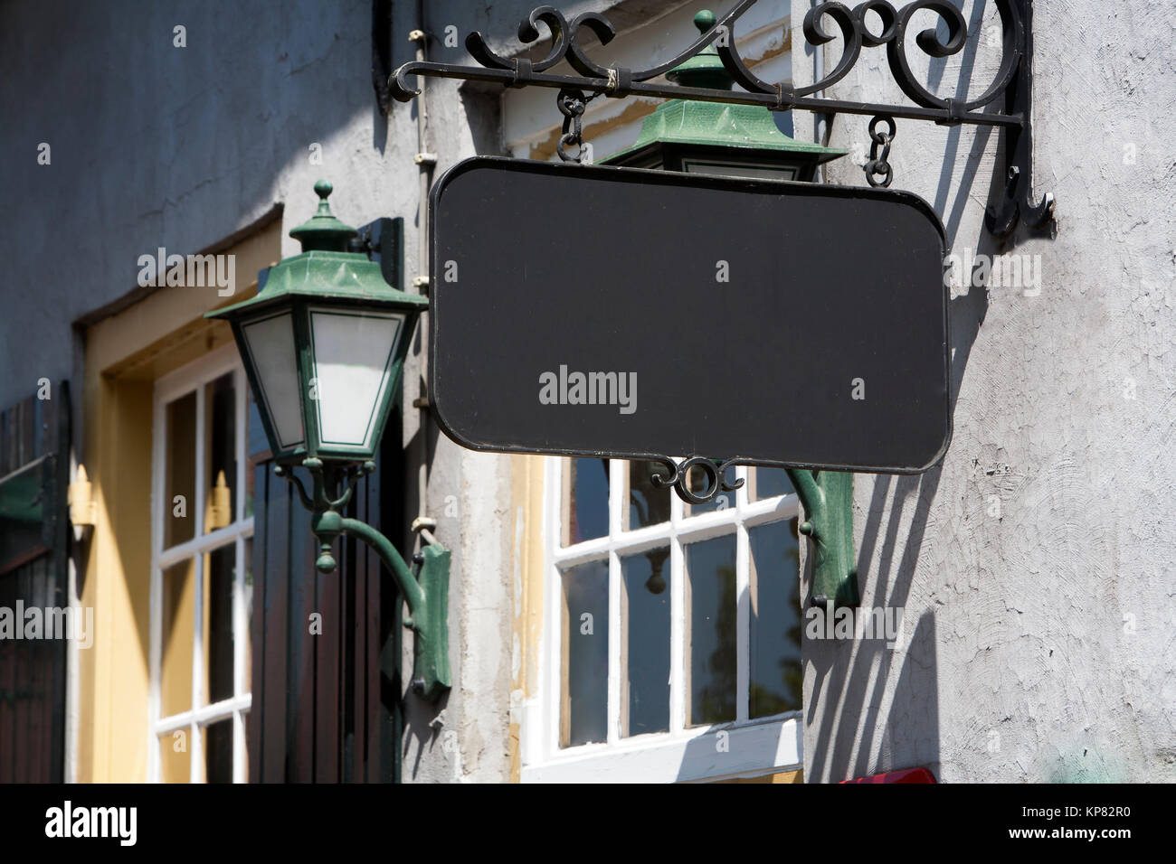 Vintage blank bar or restaurant sign Stock Photo - Alamy