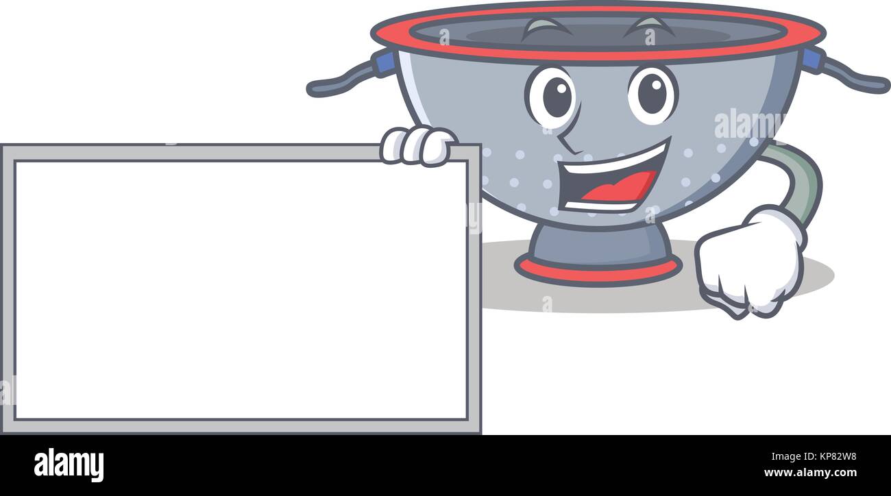 With board colander utensil character cartoon Stock Vector Image & Art ...