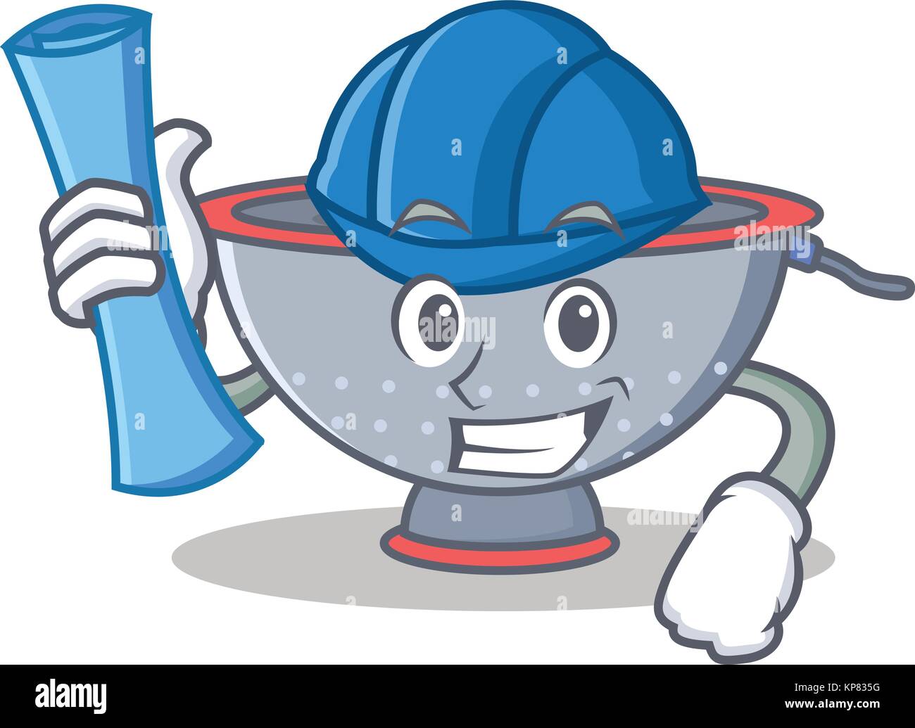Architect colander utensil character cartoon Stock Vector Image & Art ...