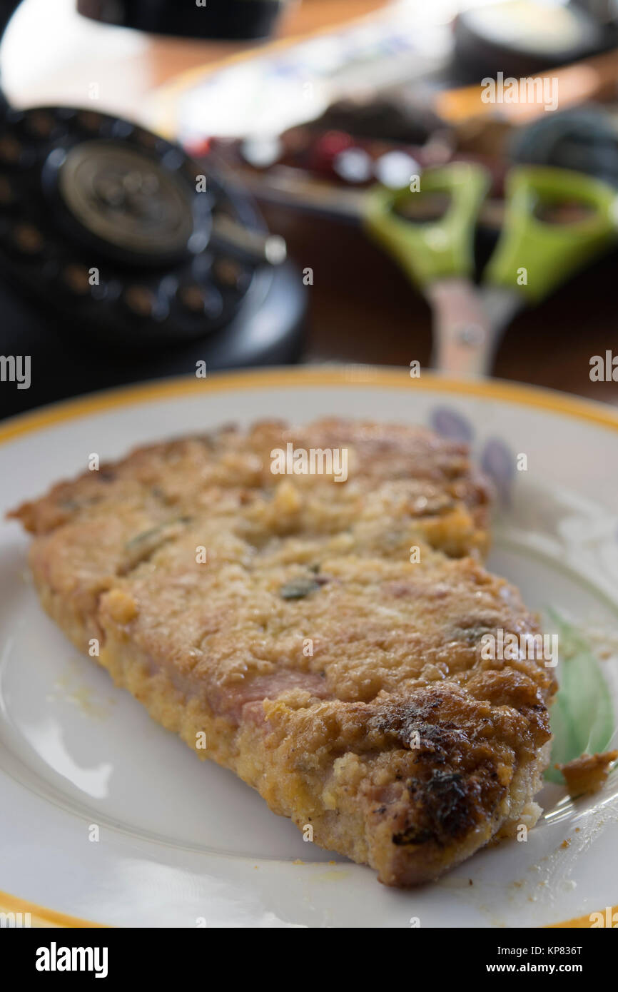 breaded and fried tuna steak Stock Photo - Alamy