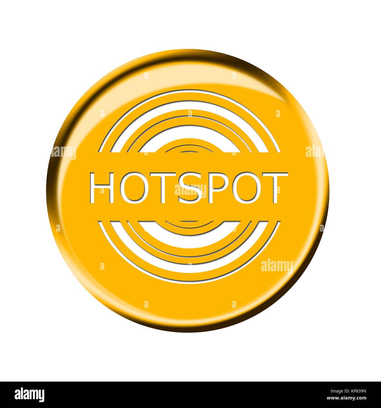Button with hotspot icon and lettering " Hotspot Stock Photo - Alamy