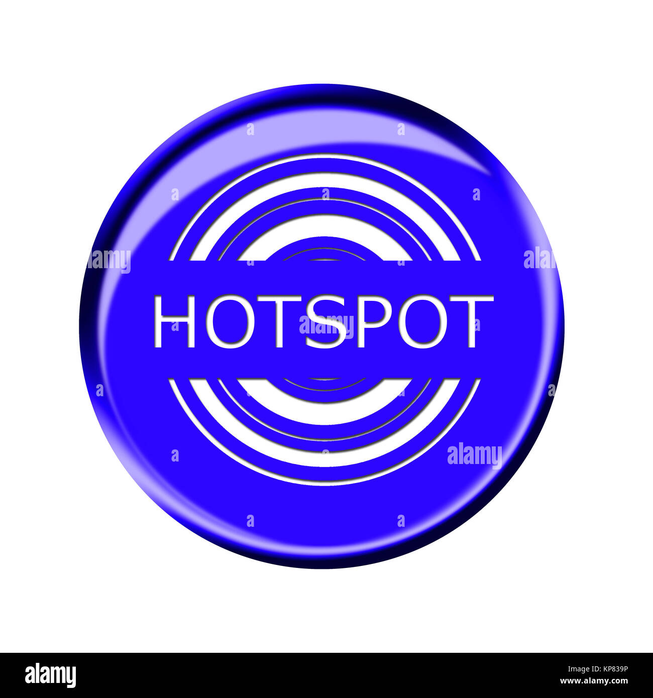 Button with hotspot icon and lettering " Hotspot Stock Photo - Alamy