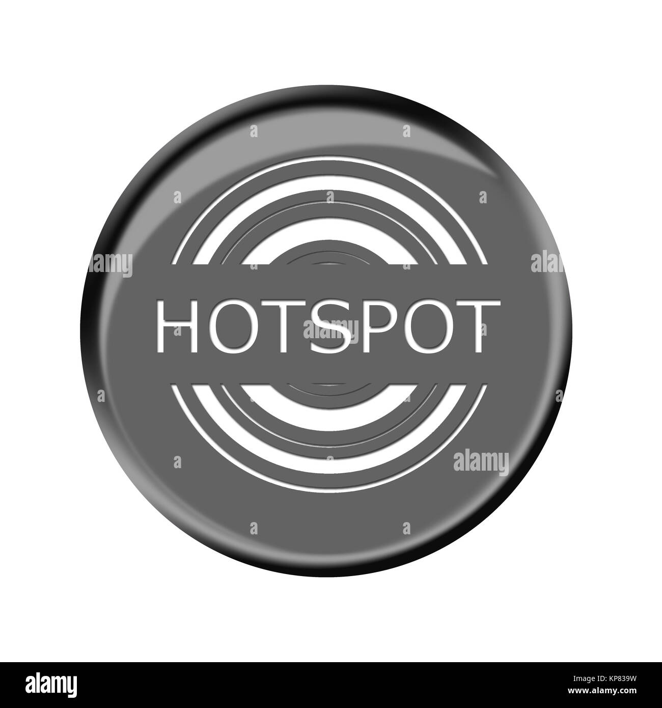 Button with hotspot icon and lettering " Hotspot Stock Photo - Alamy