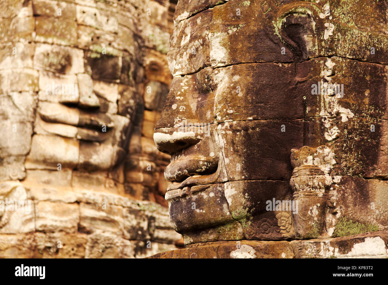 Faces in Bayon Temple, Angkor Wat, Cambodia,Faces in Bayon Temple ...