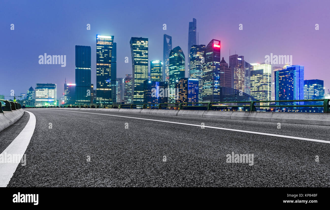 urban street view with cityscape in background Stock Photo - Alamy