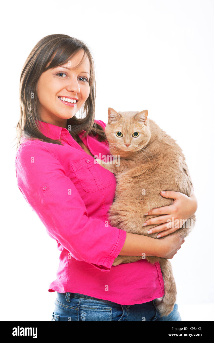 Woman with cat,Woman with cat,Woman with cat,Woman with cat Stock Photo ...