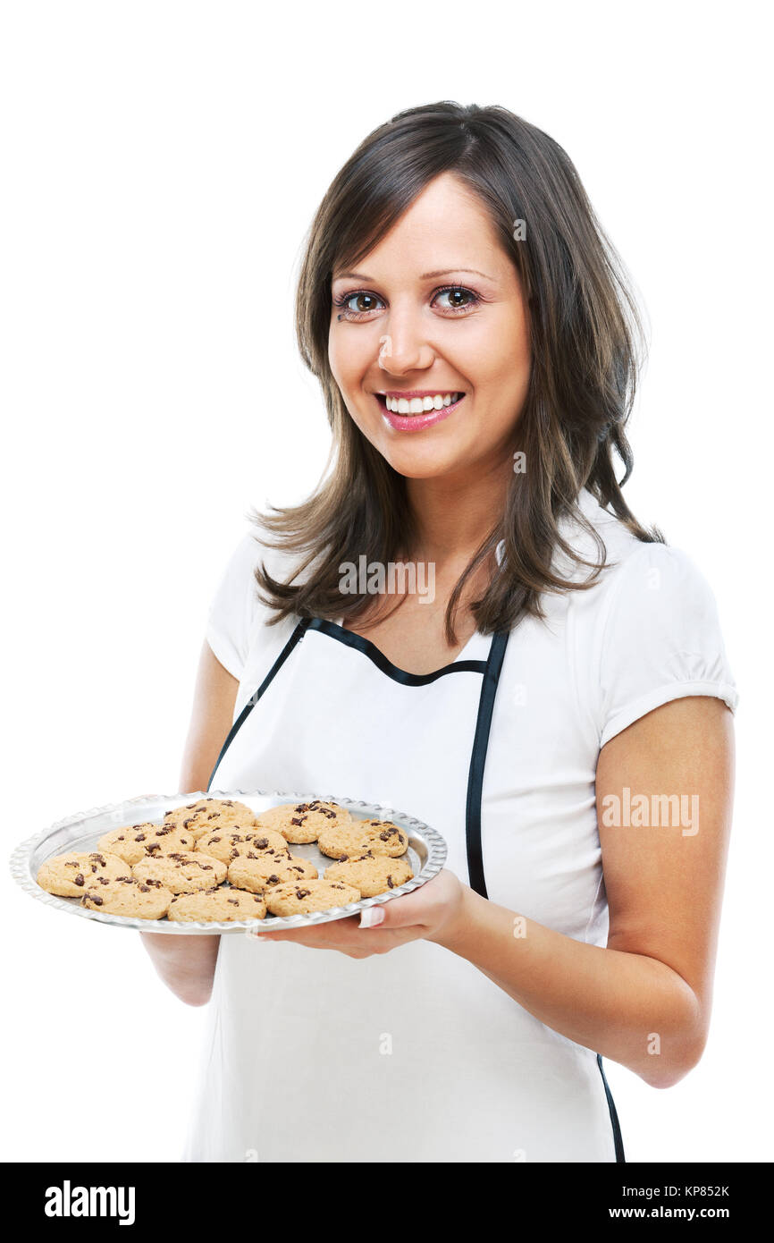 Young woman with homemade cookies Stock Photo - Alamy