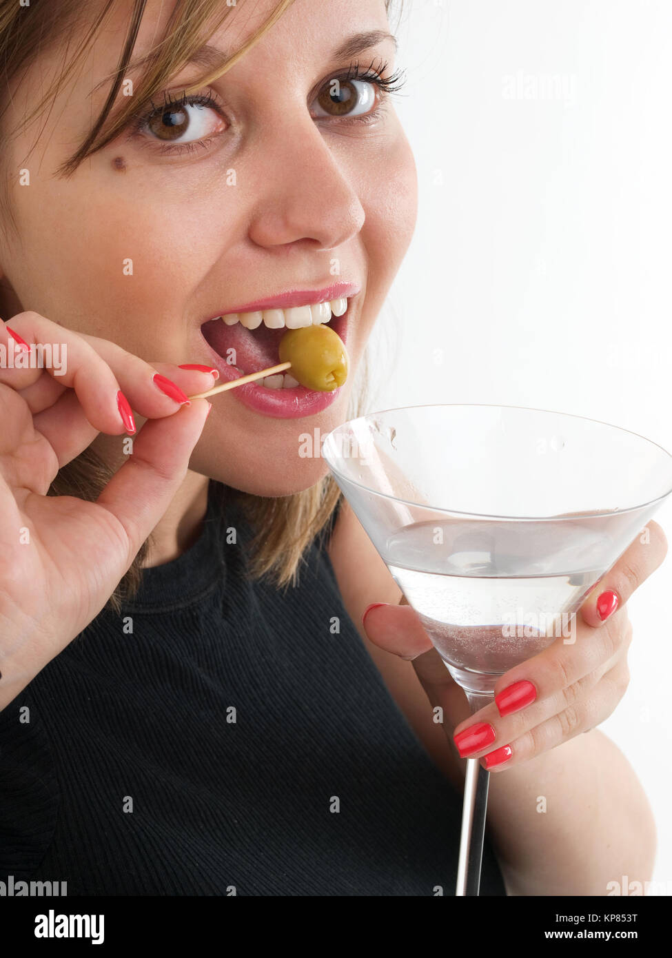 Woman with Martini Stock Photo - Alamy