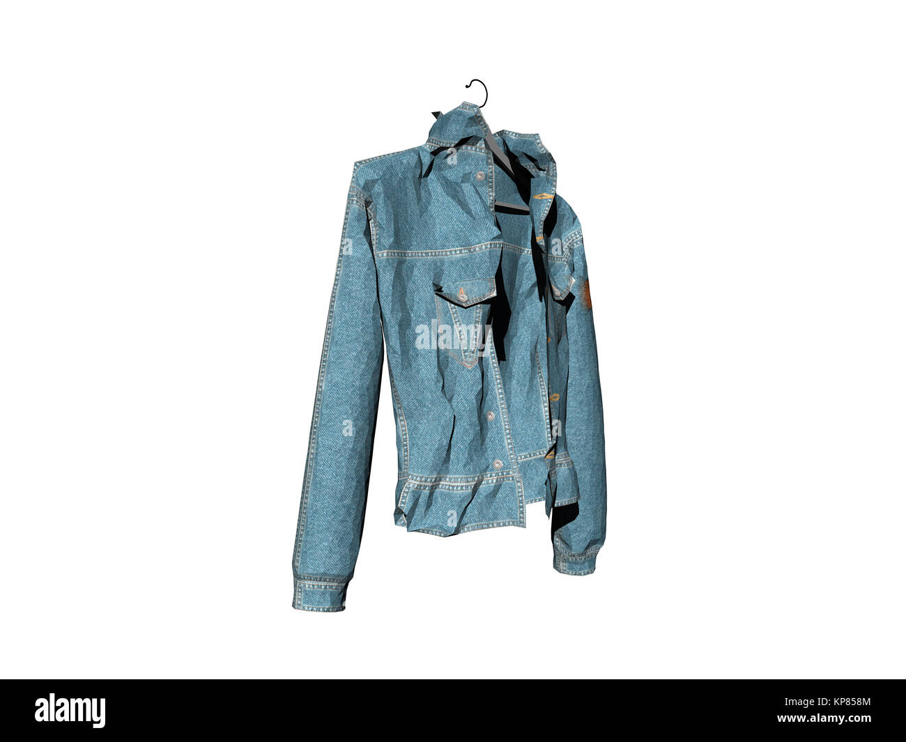 Blue denim jacket on handle Stock Photo - Alamy