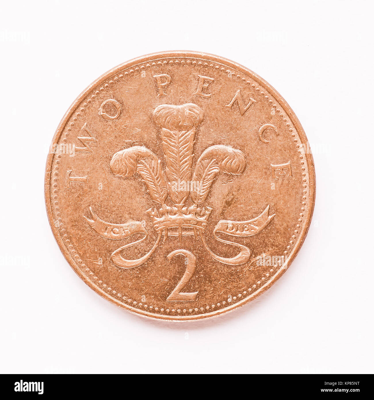 Currency of the United Kingdom 2 pence coin vintage Stock Photo - Alamy