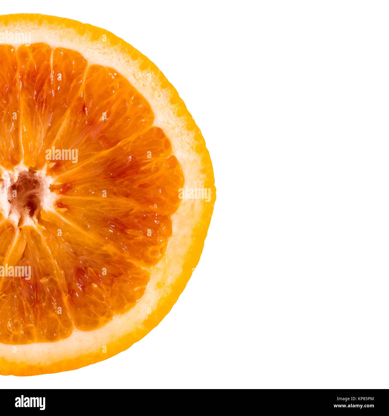 Half orange over white Stock Photo - Alamy