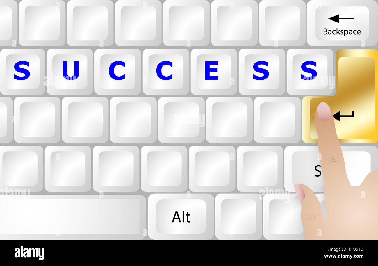 Success concept PC keyboard Stock Photo - Alamy