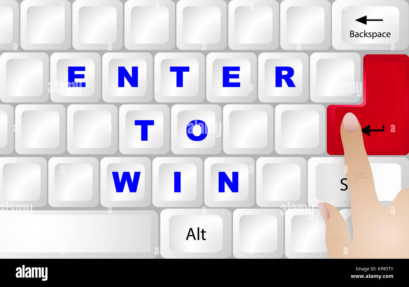 Winner concept keyboard Stock Photo - Alamy