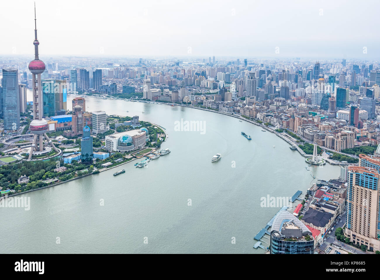 Aerial view of Shanghai skyline of China Stock Photo - Alamy