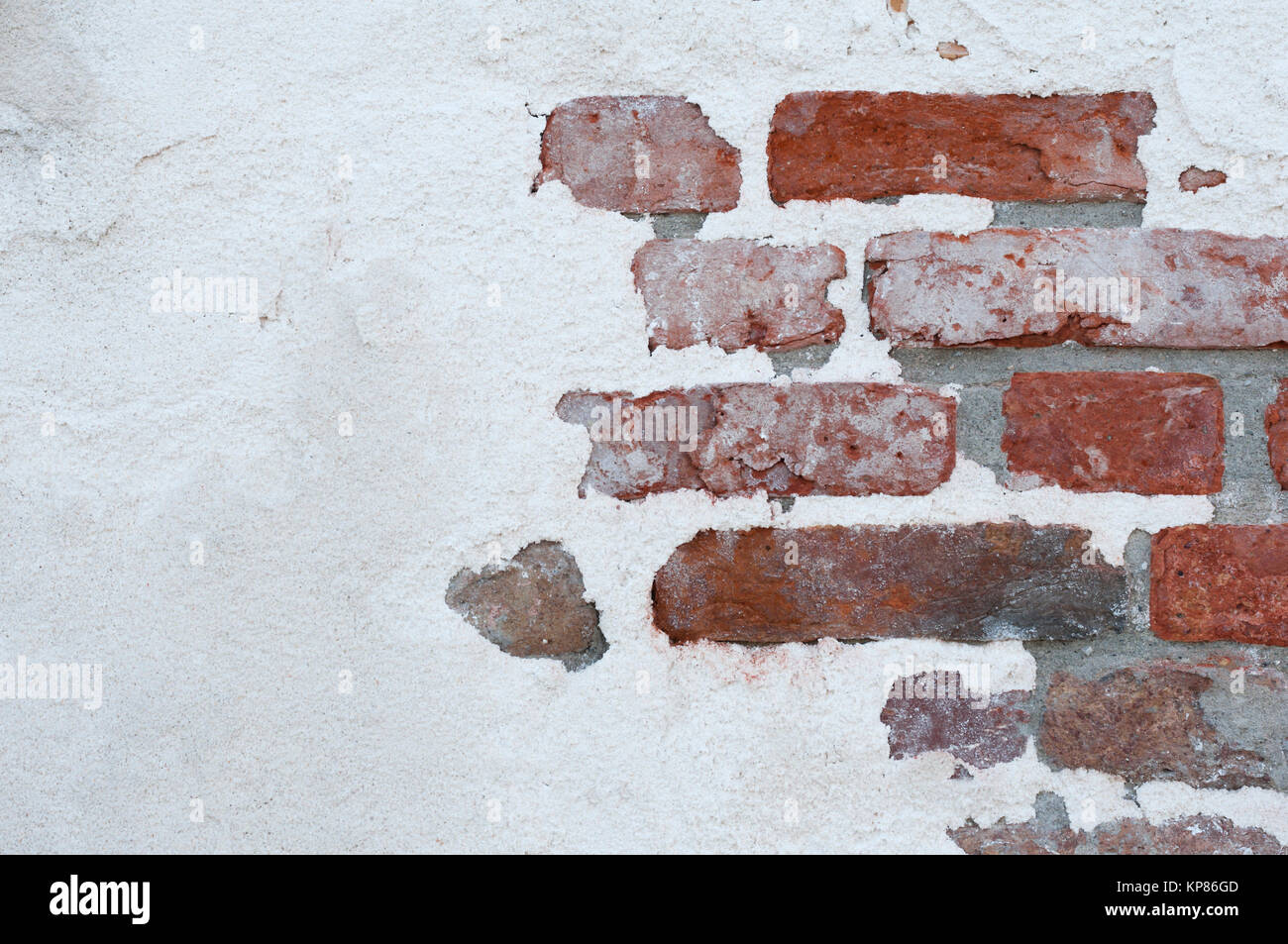 partly plastered brick wall Stock Photo - Alamy