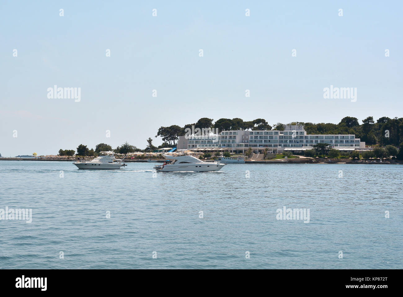 Island of Sveti Nikola off the coast of Porec in Croatia Stock Photo ...