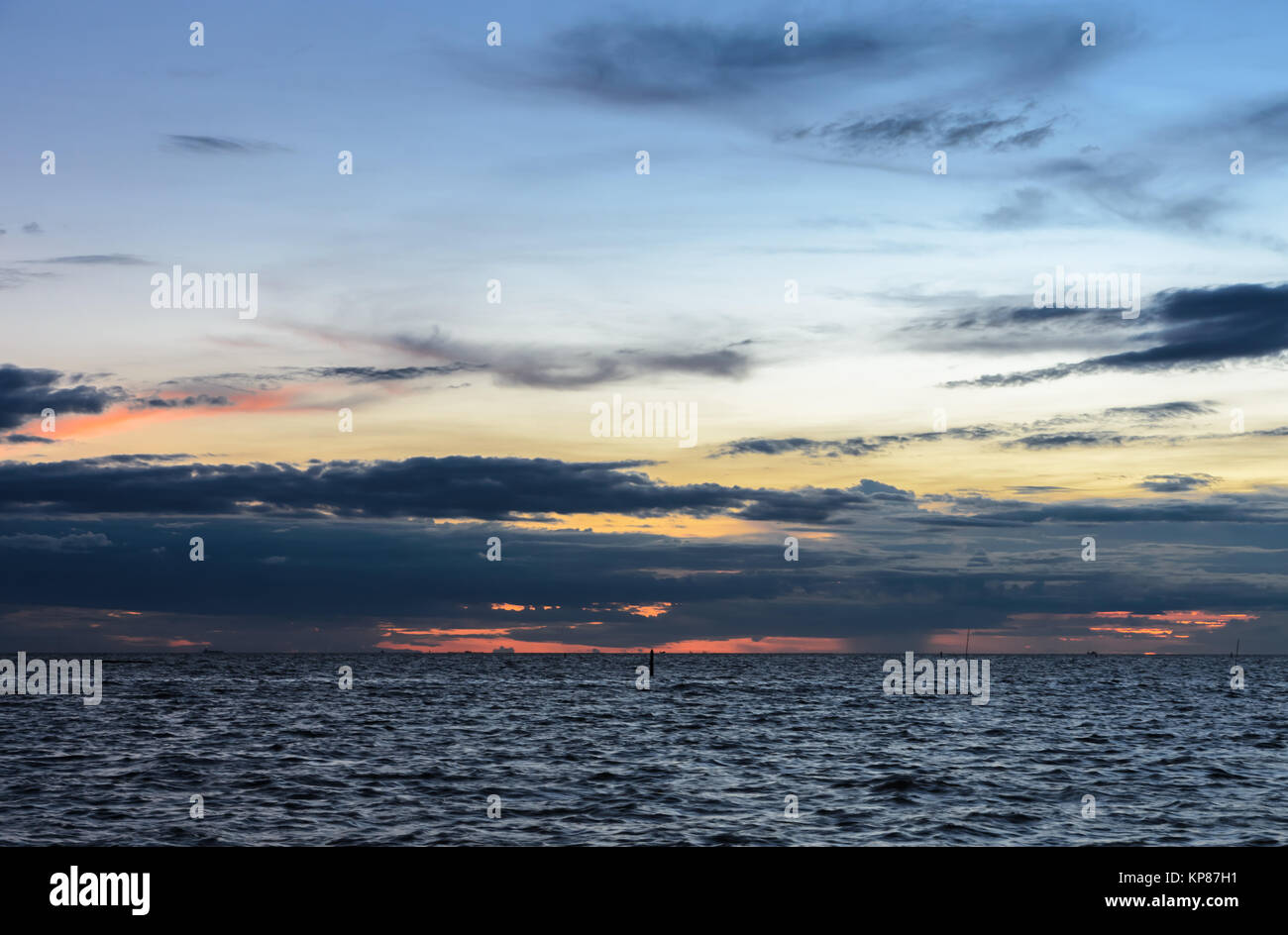 Dramatic sunset sky on the sea Stock Photo - Alamy