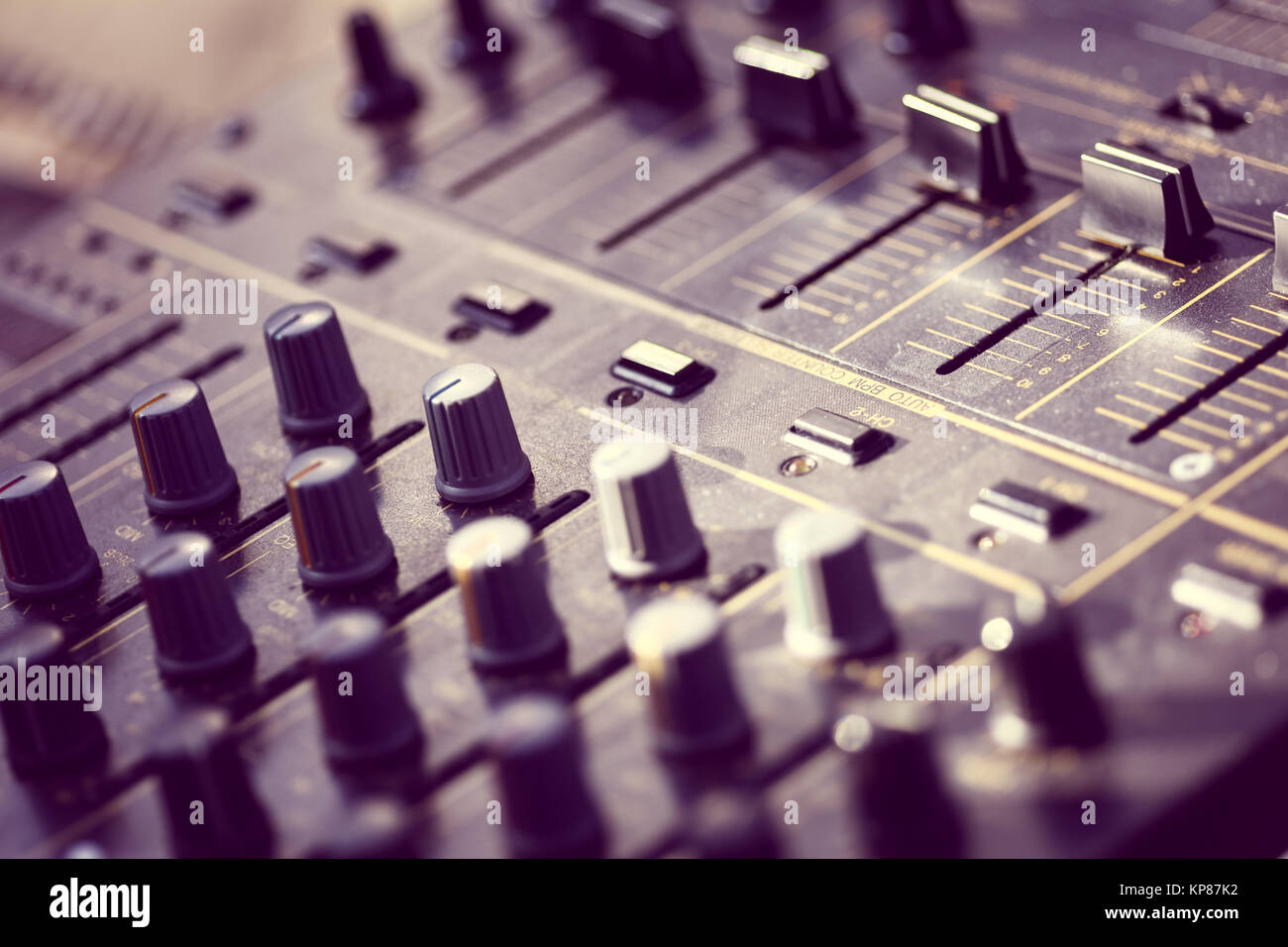Sound mixer details Stock Photo - Alamy