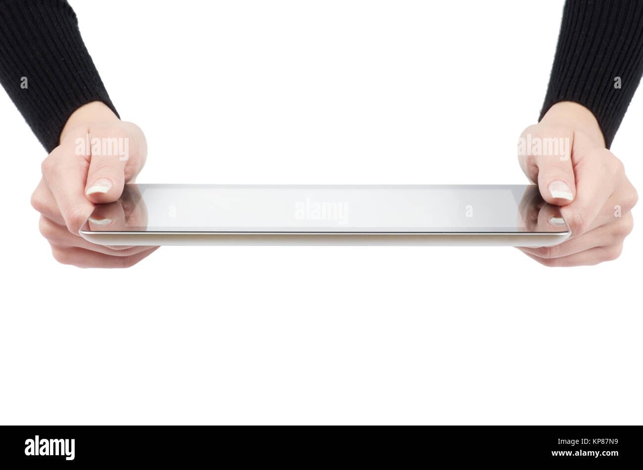 hands holding a tablet Stock Photo - Alamy
