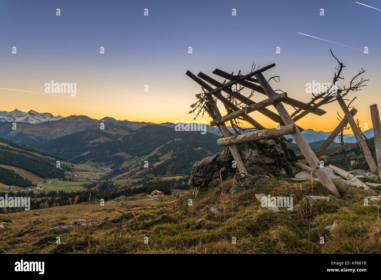 sunset in the alps Stock Photo - Alamy