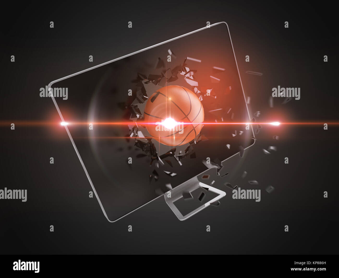 basketball destroy computer screen Stock Photo - Alamy
