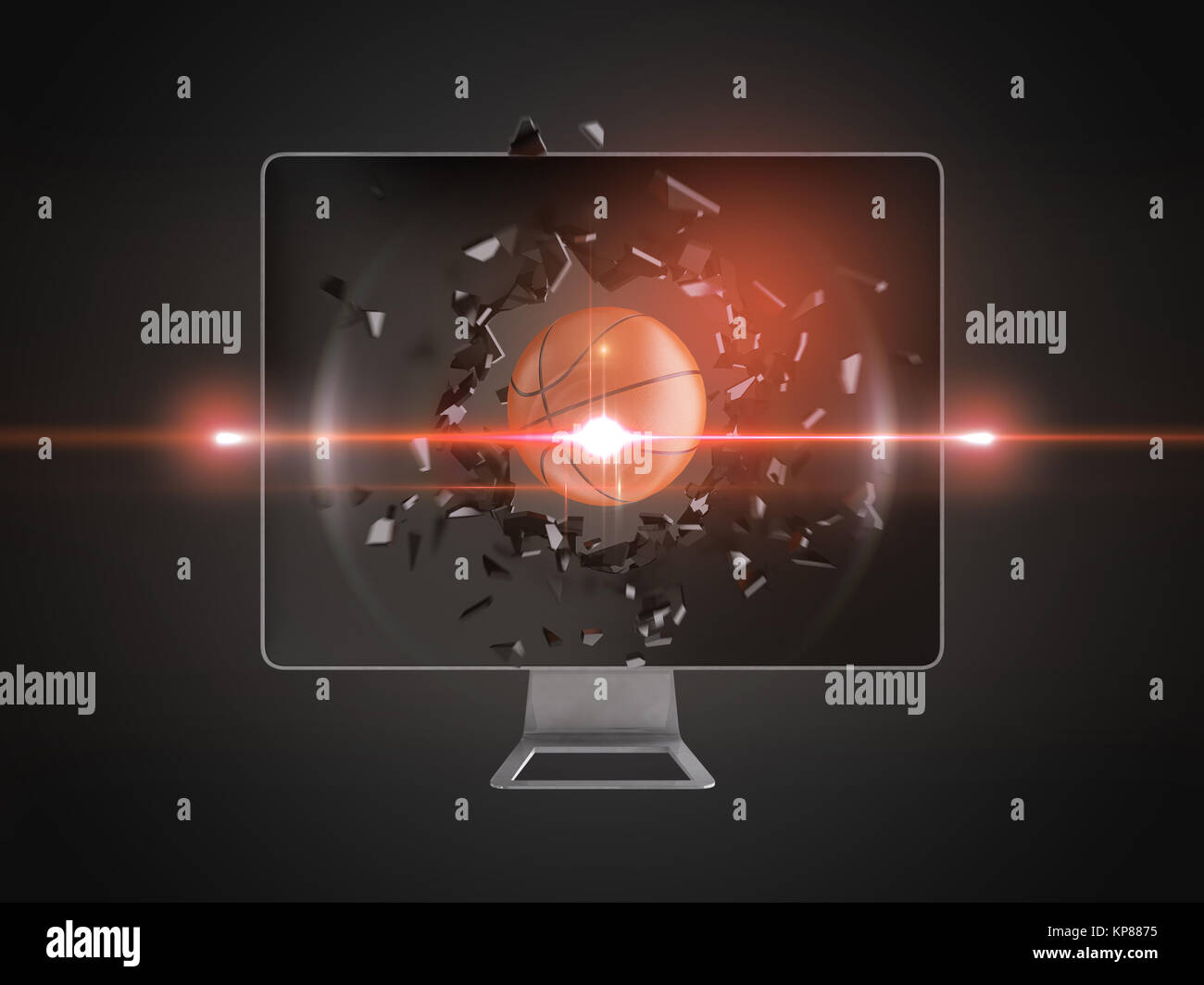 basketball destroy computer screen Stock Photo - Alamy