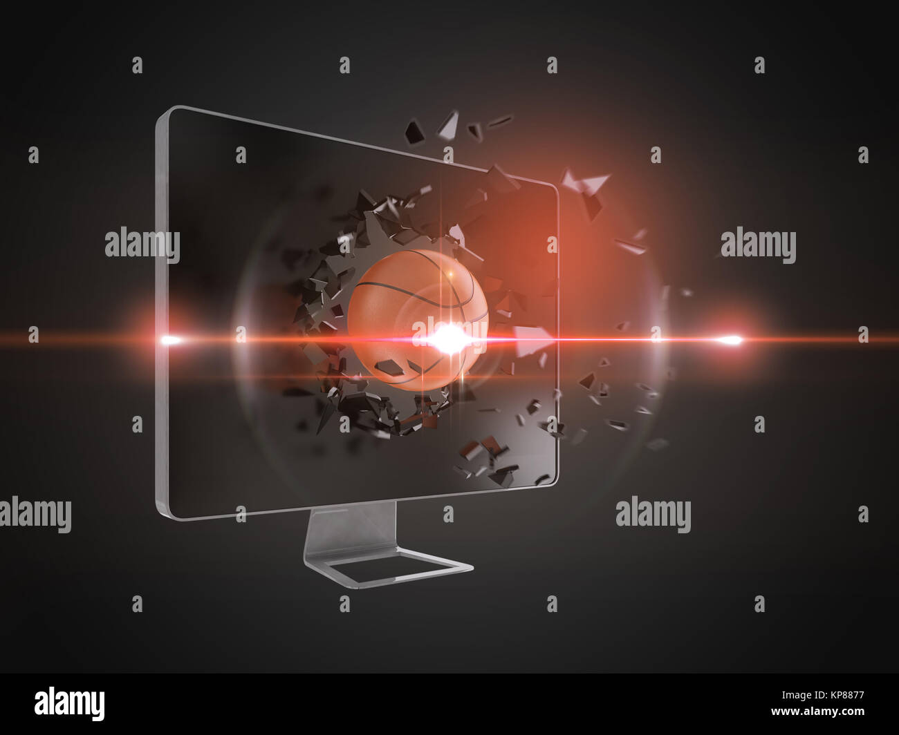 basketball destroy computer screen Stock Photo - Alamy