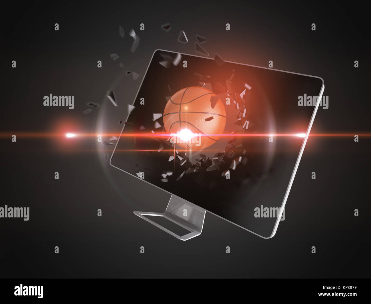 basketball destroy computer screen Stock Photo - Alamy