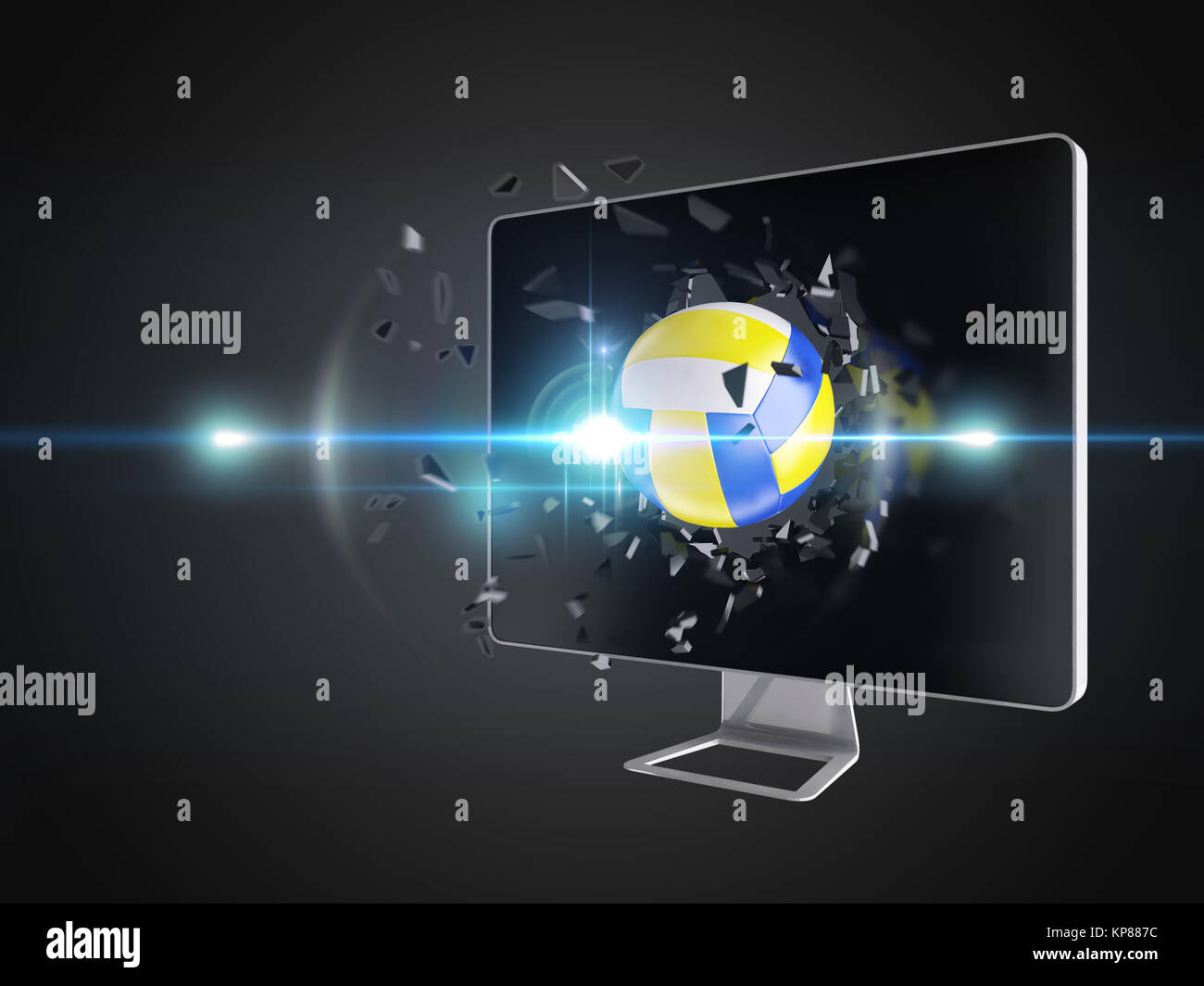 volleyball destroy computer screen Stock Photo - Alamy