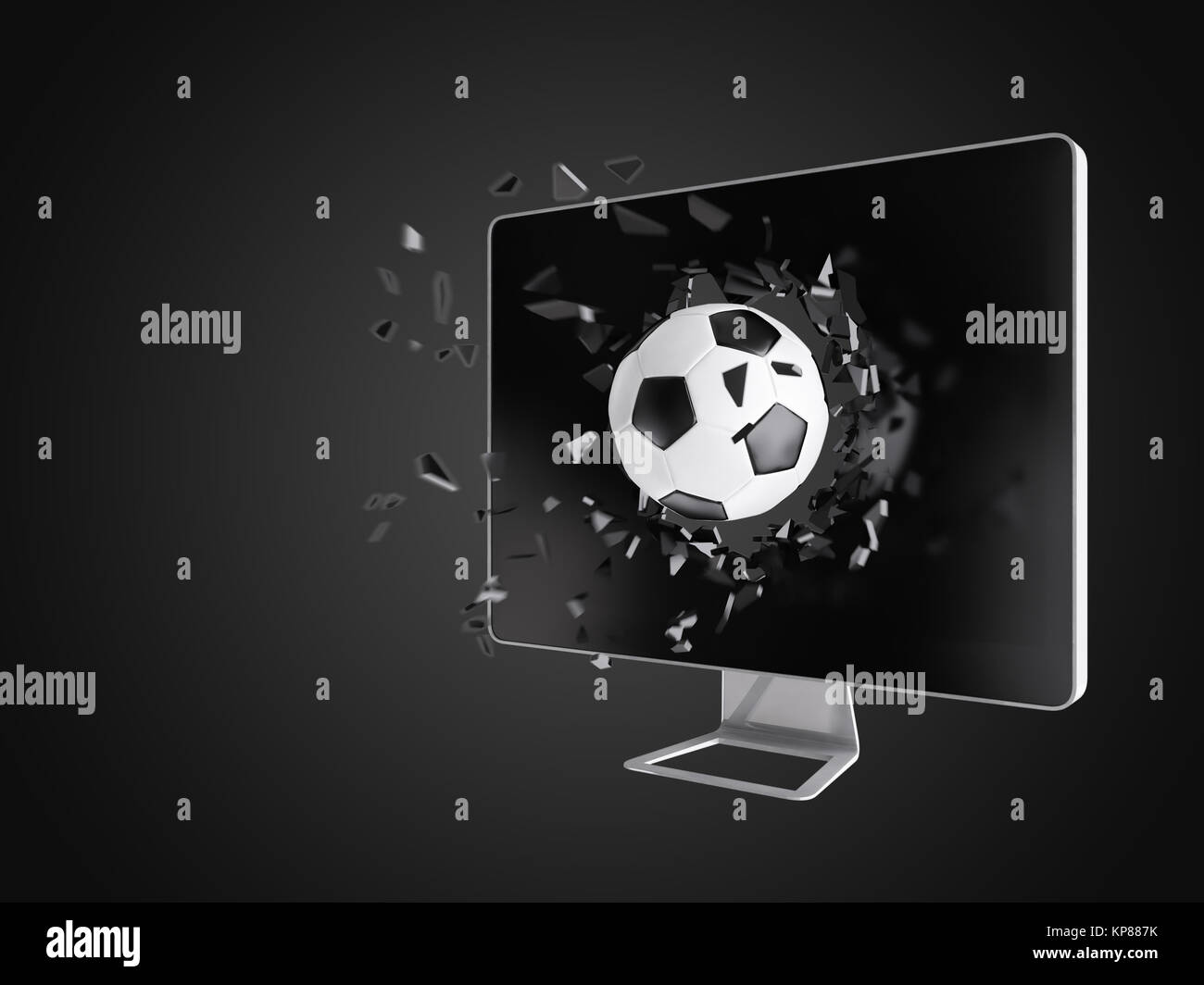 football destroy computer screen Stock Photo - Alamy