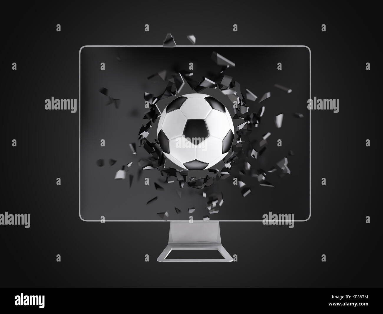 football destroy computer screen Stock Photo - Alamy